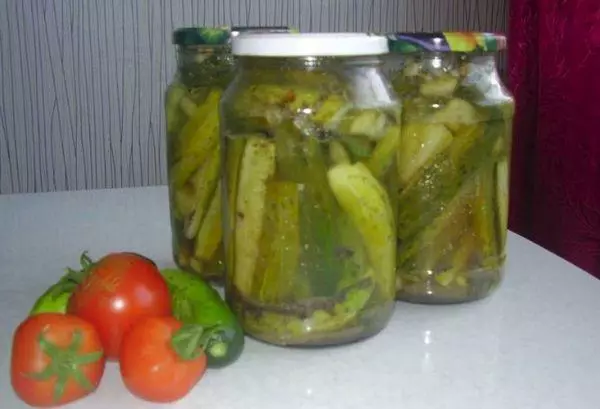 Jars with cucumbers