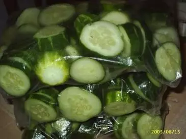 Cucumbers with a circle for the winter