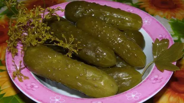 Salted cucumbers.