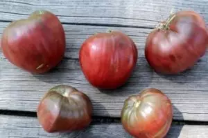 Beskrywing Tomato Tomato Swart Heart Break, Kenmerke van Groeiende en Sorg