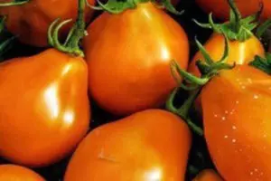 Kirjeldus Tomati tomati pirn oranž, selle iseloomulik ja saagis
