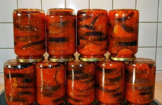 Feux d'aubergine avec sauce tomate