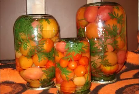 Tomaten met wortelwagen in banken