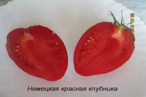 Descripción de la variedad de tomate Fresas rojas alemanas, su característica y rendimiento.