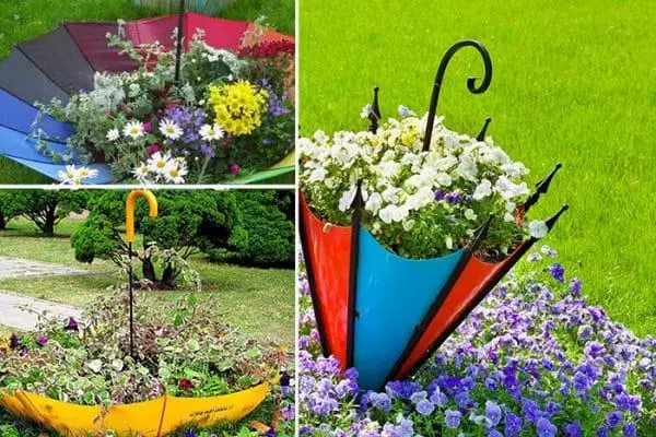 Planting flowers in flowerbeds