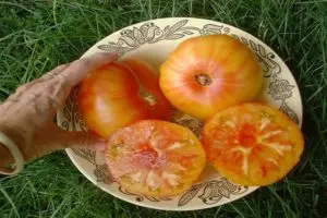 Tomate Tomato Grao de ananás hawaiano, características crecendo e coidado