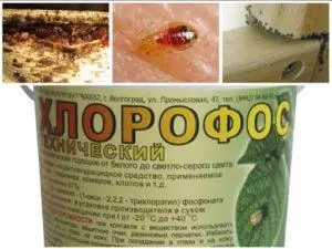 Instructies voor gebruik en samenstelling van insecticide chlorofos, consumptiesnelheid