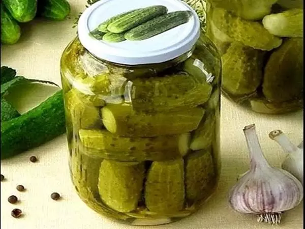 Marinated cucumbers yam tsis muaj qab zib