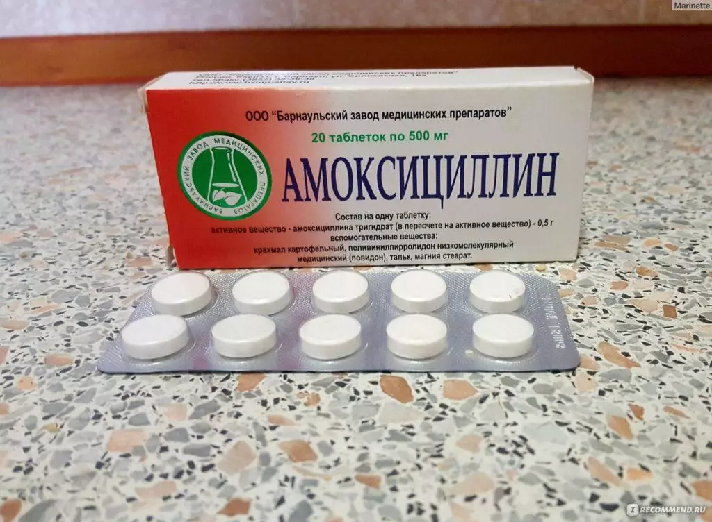 Amoxicilino por CRS: Instrukcioj por uzo kaj kunmetaĵo, konsumado 5236_5