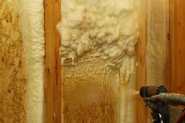 Warm walls in chicken coop polyurethane foam