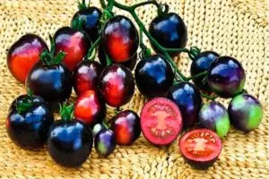 Đặc trưng và mô tả về các giống cà chua đen bó, năng suất của nó