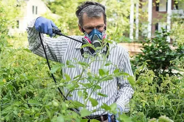 Spuiten in masker.