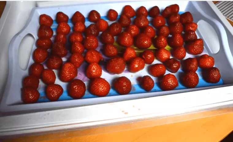 Strawberry defrosting.