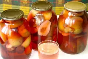 Compote resep prasaja saka apel lan pear kanggo mangsa