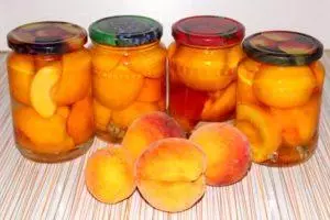Top 4 nga mga resipe, kung giunsa lang pagkuha ang mga peach sa syrup alang sa tingtugnaw