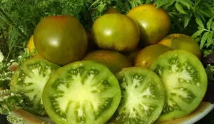 Karakteristisk og beskrivelse av en rekke tomat Emerald Apple, dets utbytte