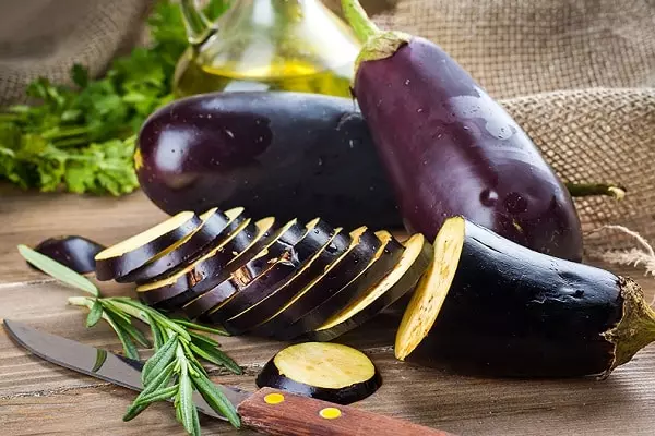 Cut eggplant