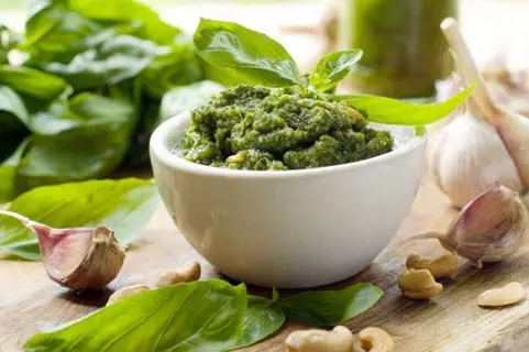 pesto in bowl on table