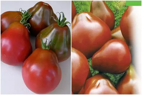 Awọn tomati dudu eso pia lori tabili